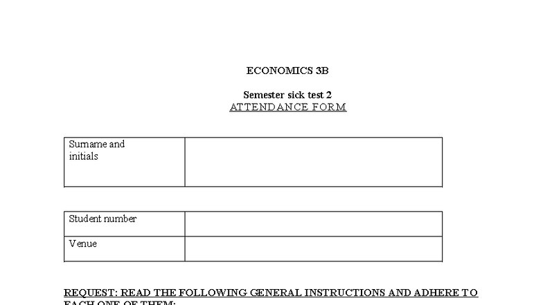 Economics 3B Sick Test 2 - Detailed Instructions and Analysis - Studocu
