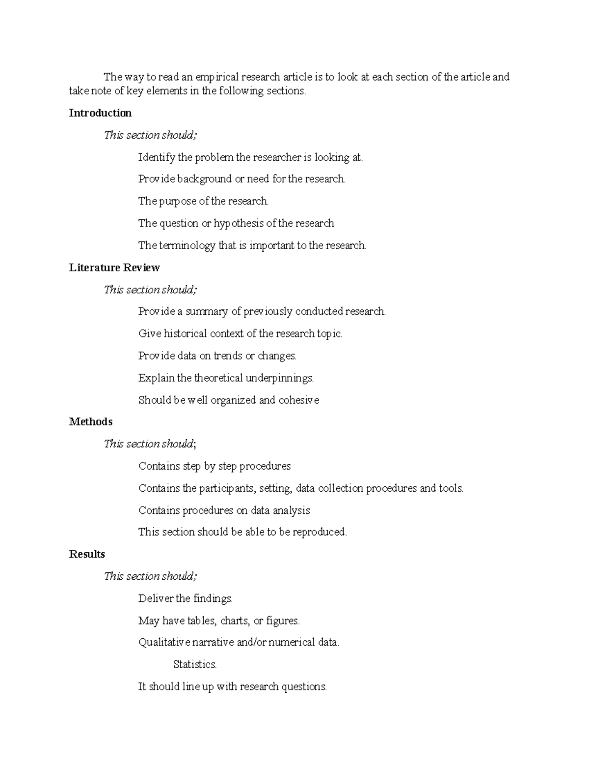 Empirical Article Components Guide: Understanding Research Structure - Studocu