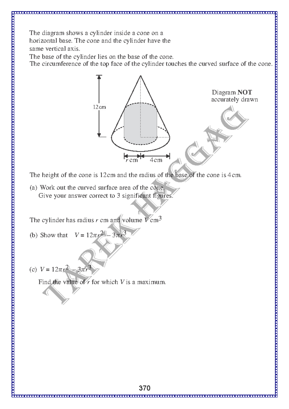 Similarity of triangles in a cone and cylinder geometry (math 101 ...