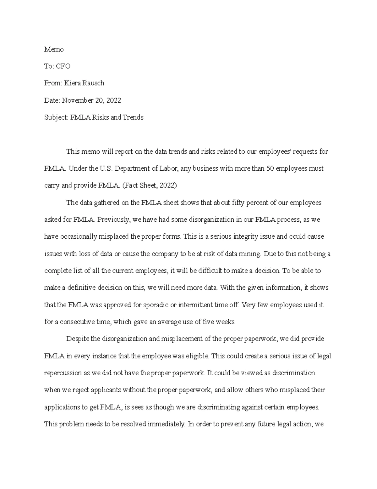 HRM 225 Project ONE - assignment - 5-1 Project One Danielle Owusu Southern New Hampshire ...