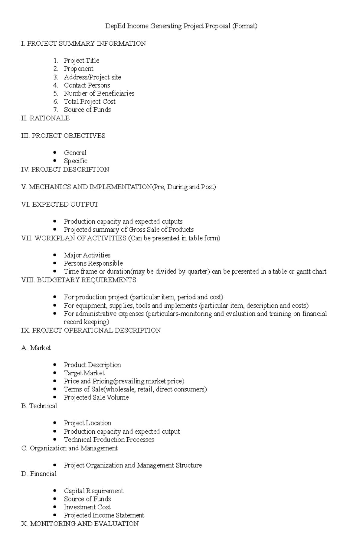Dep Ed Income Generating Project Proposal - DepEd Income Generating ...