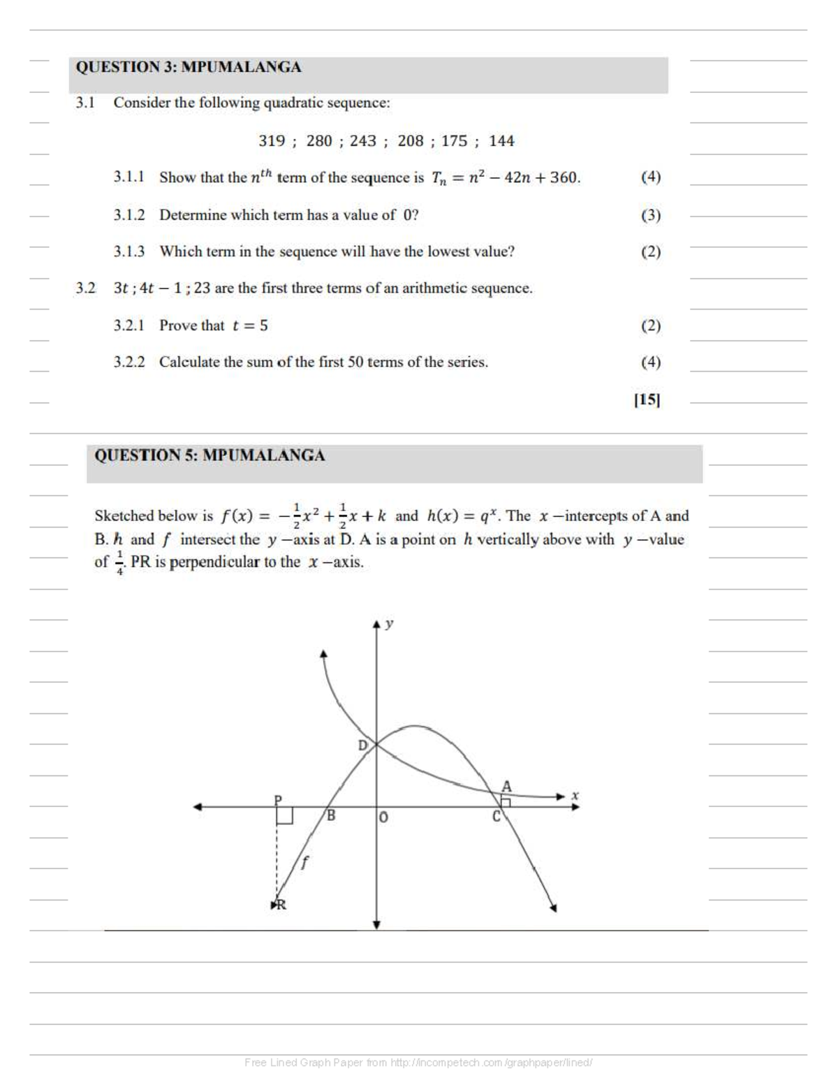 Paper 1 practice - Free Lined Graph Paper from incompetech/graphpaper ...