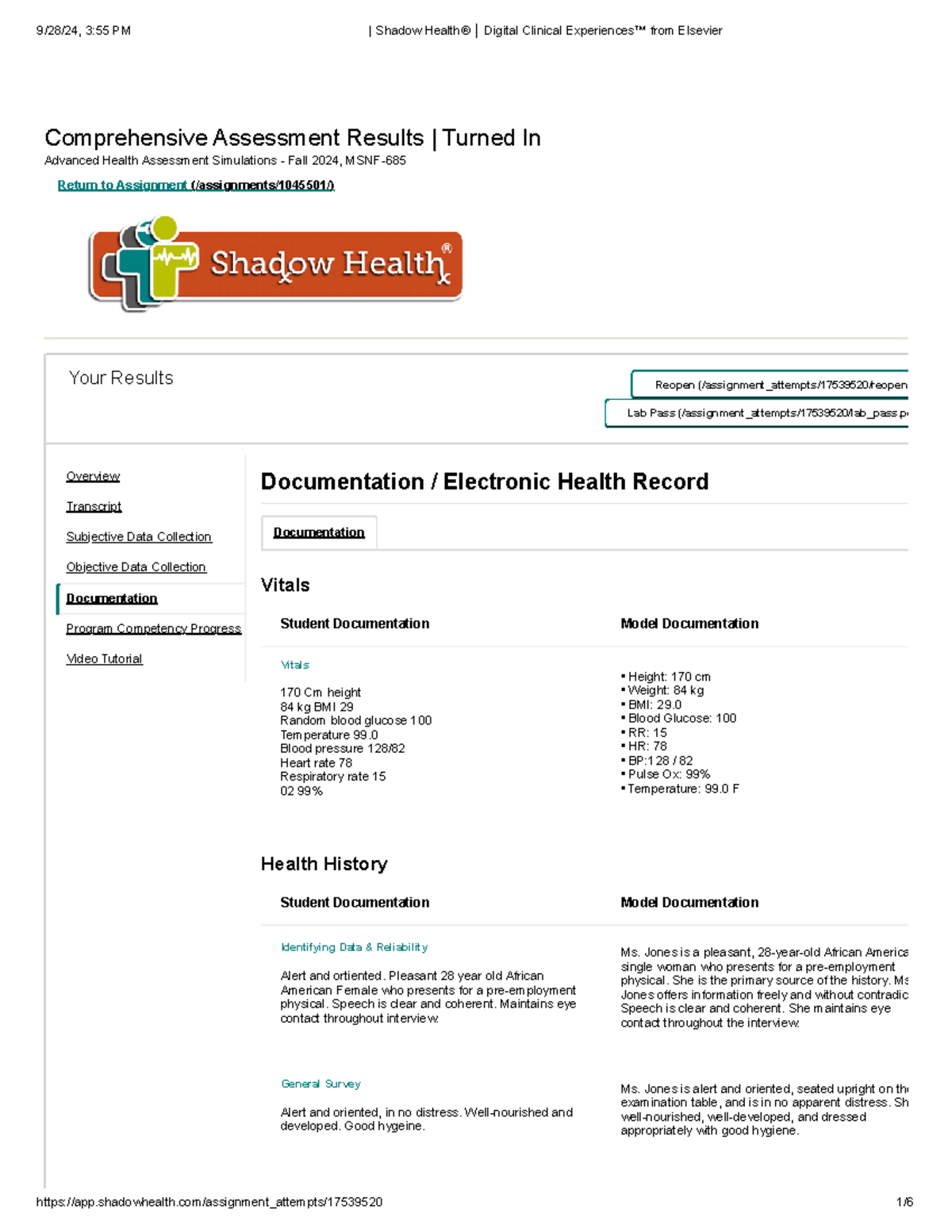 Shadow Health® │ Digital Clinical Experiences™ from Elsevier 4 ...