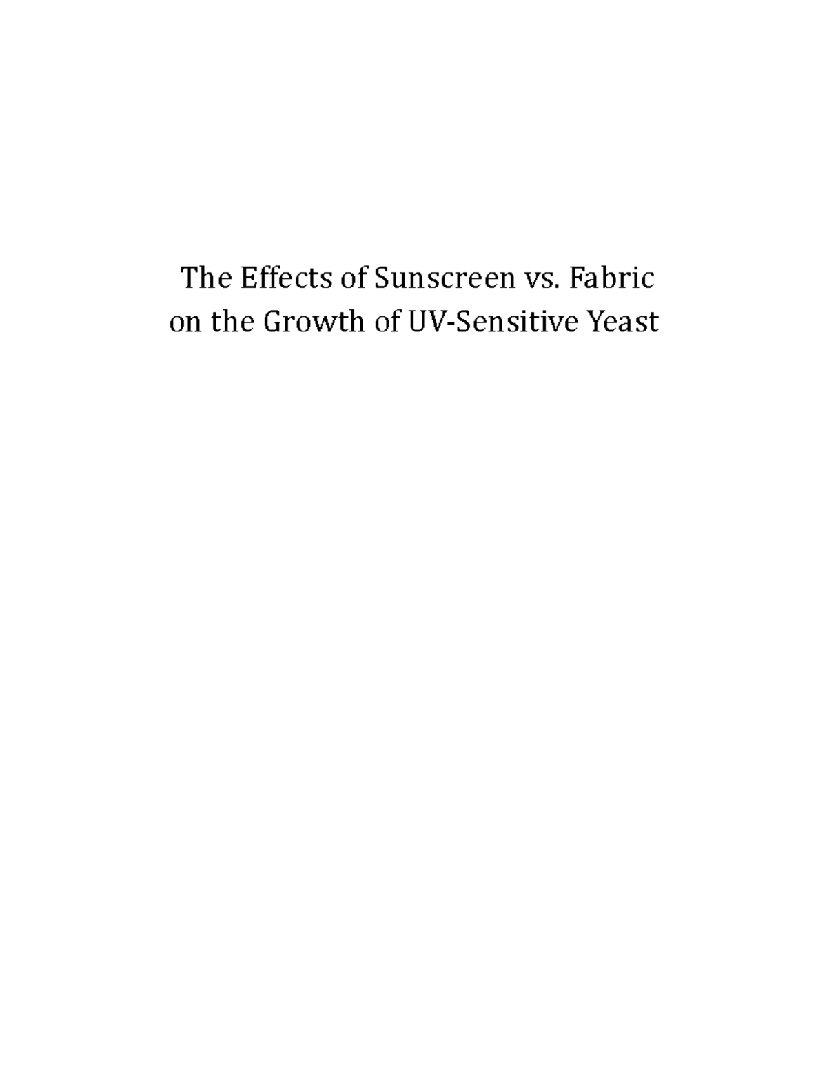 Skin Cancer Prevention Lab Report: Sunscreen vs. Fabric Efficacy Study ...