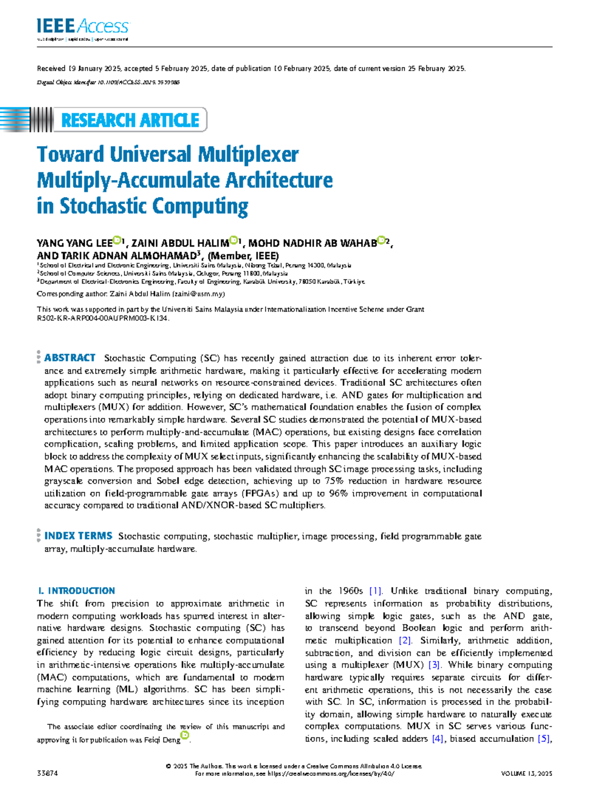 Toward Universal MUX MAC Architecture in Stochastic Computing - Studocu