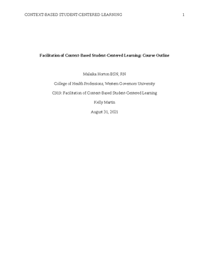 Facilitation of Context - Facilitation of Context-Based Student ...