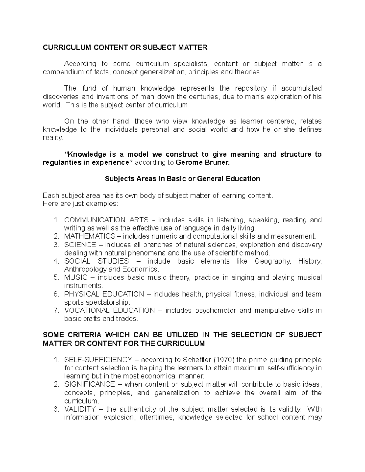 Module 3: Understanding Curriculum Content and Evaluation Approaches ...
