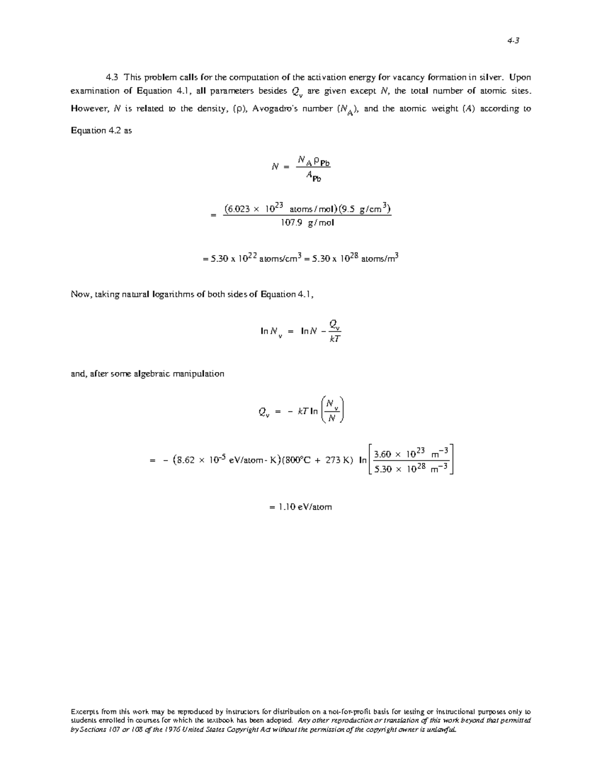 Material Science Tutorial 2 Questions - 4-3 4 This problem calls for ...