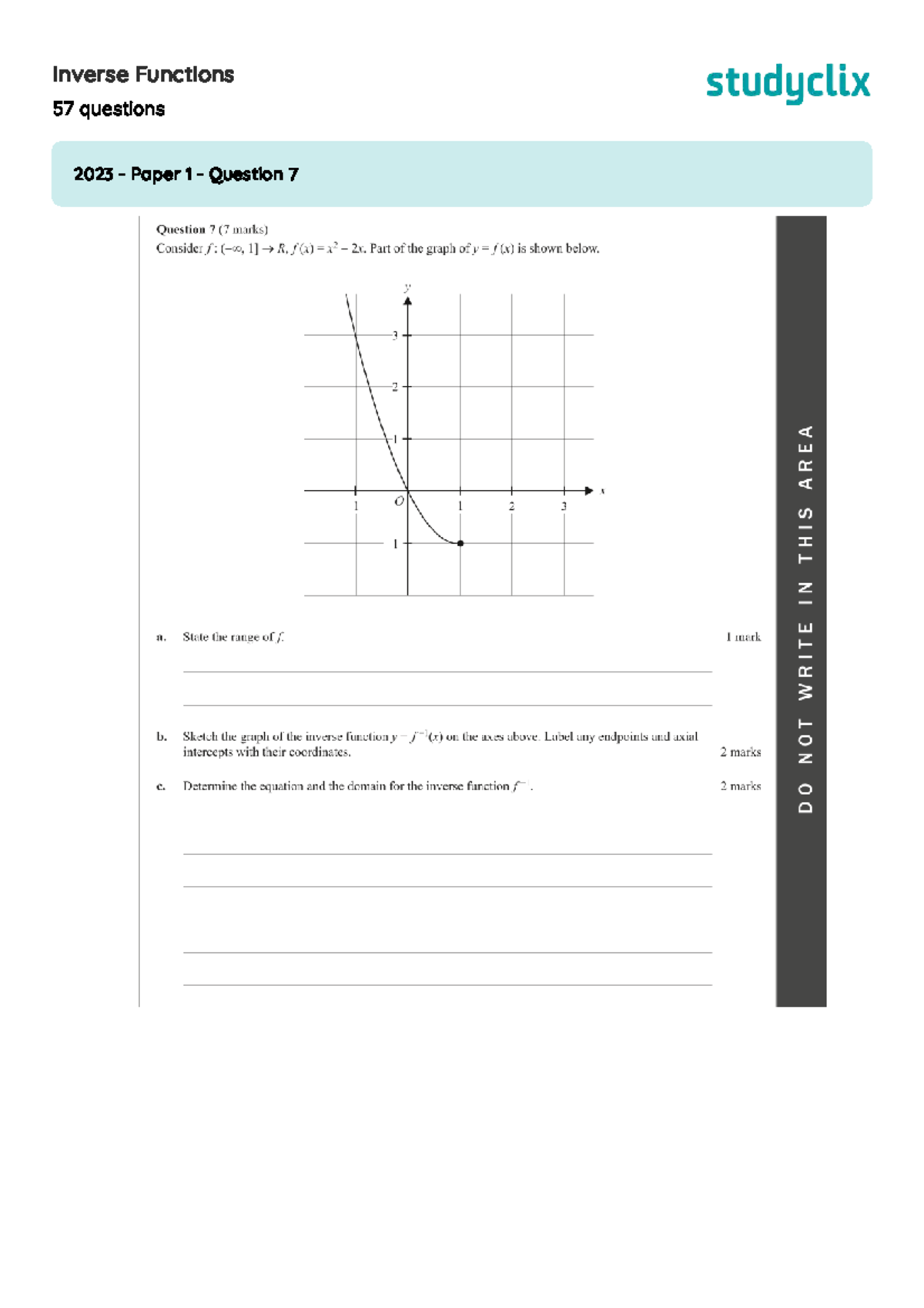 Inverse Functions: 57 Questions from Past Exams & Trials - Studocu