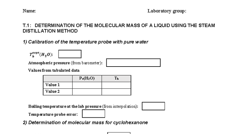 Laboratory Report: Molecular Mass & Redox Potential Determination (ENG4 ...
