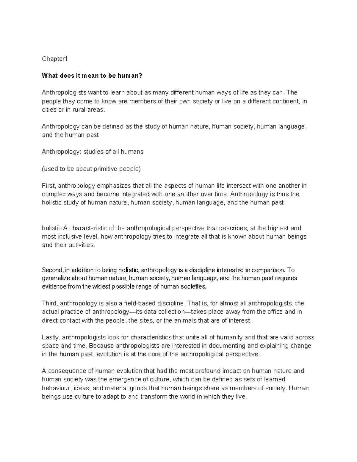 Anthropology 101: Key Concepts from Chapters 1-6 Summary - Studocu