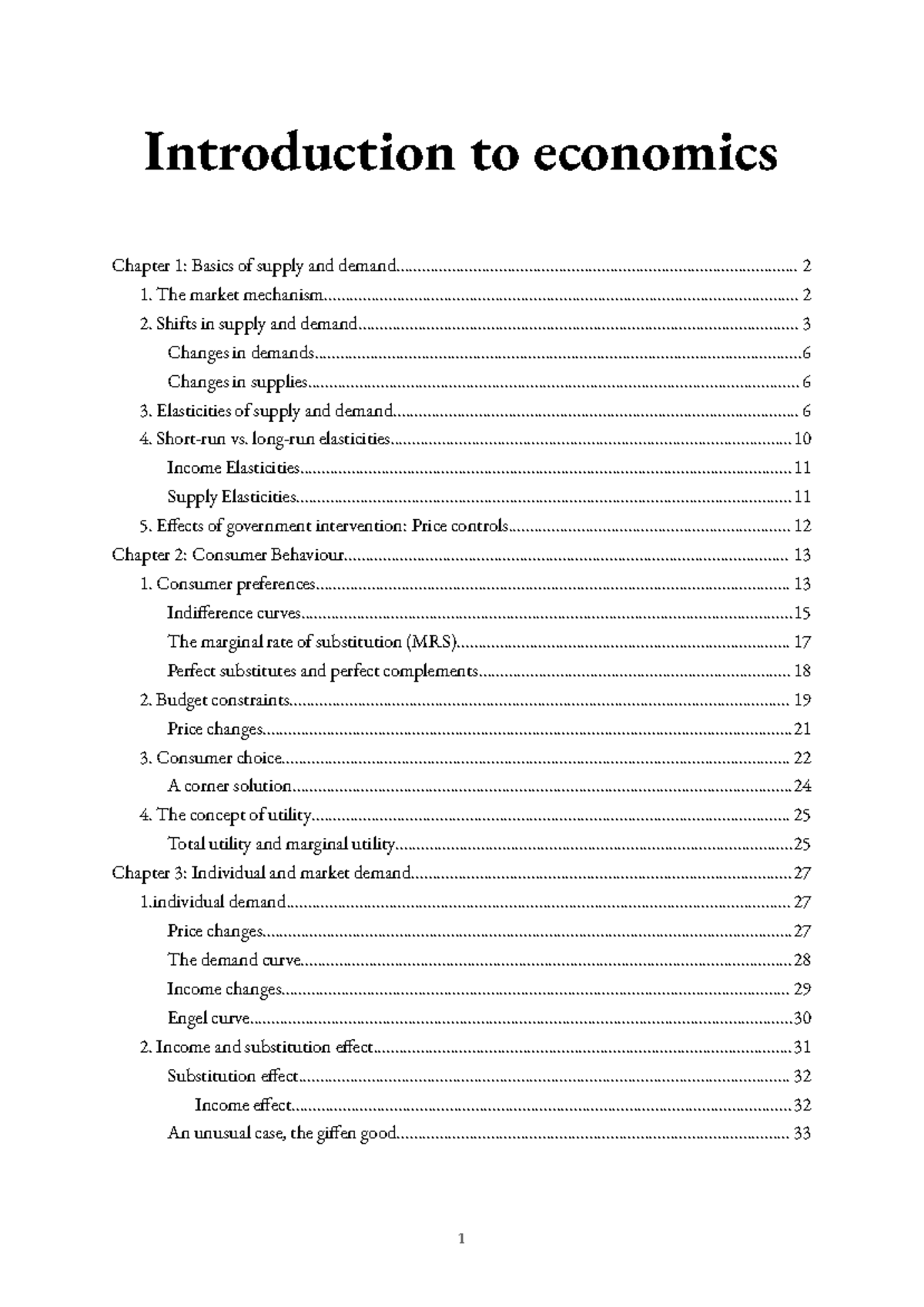 Introduction to Economics: Supply, Demand, and Consumer Behavior Notes ...