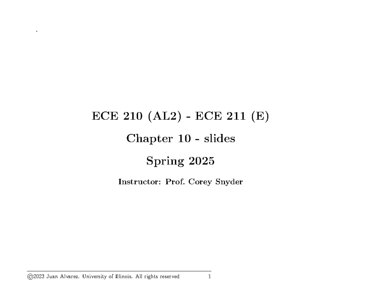 ECE 210 (AL2) - ECE 211 (E) Final Exam Study Notes on LTI Systems - Studocu