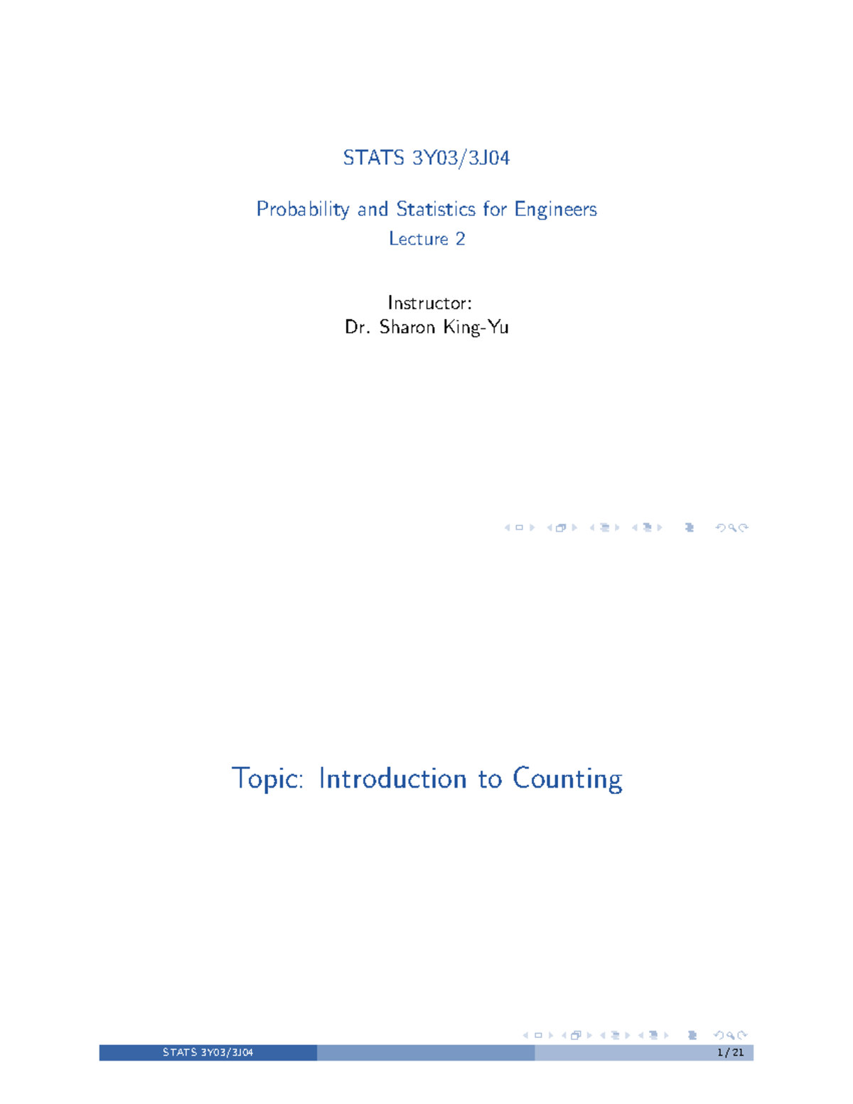 STATS 1 211 Lecture 2: Intro to Counting & Probability Concepts - Studocu