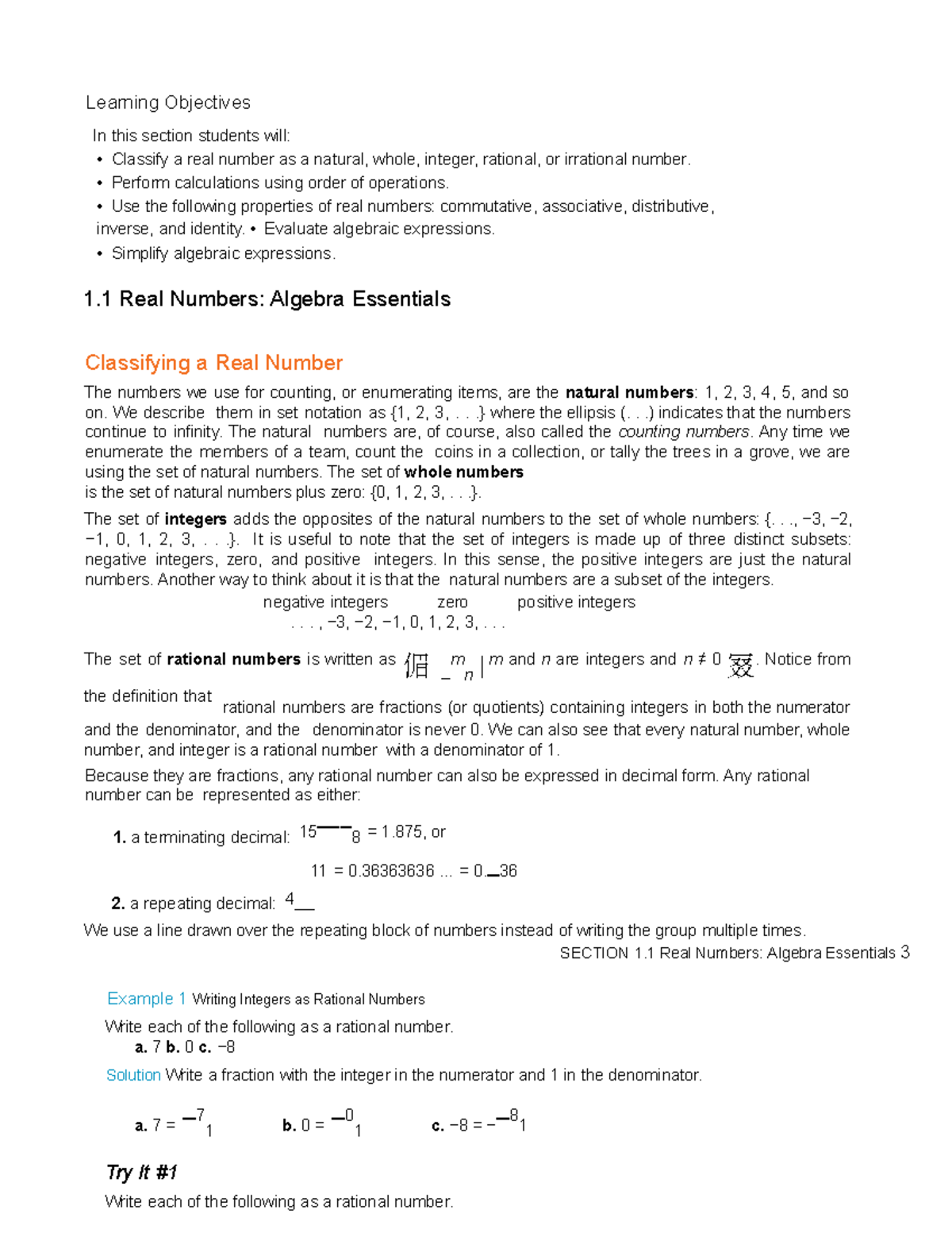 Algebra Essentials: Real Numbers Classification and Properties - Studocu