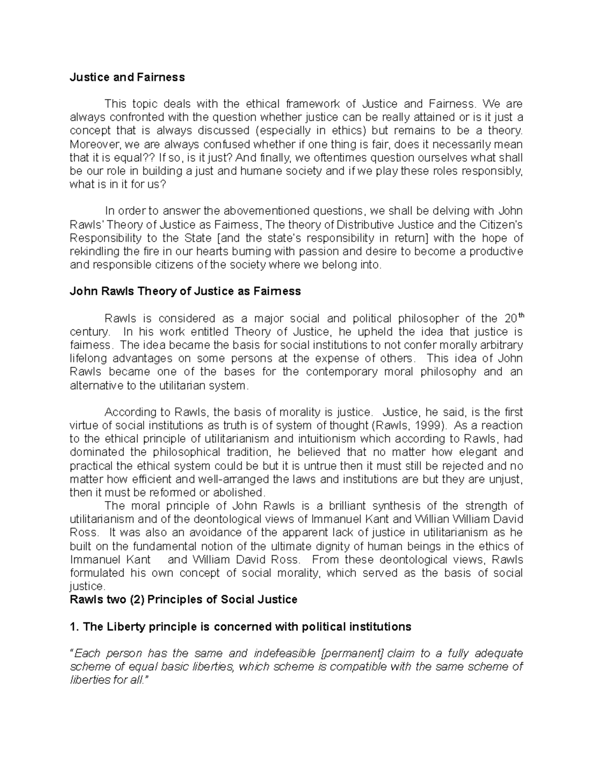 Justice-and-Fairness - Justice and Fairness This topic deals with the ...