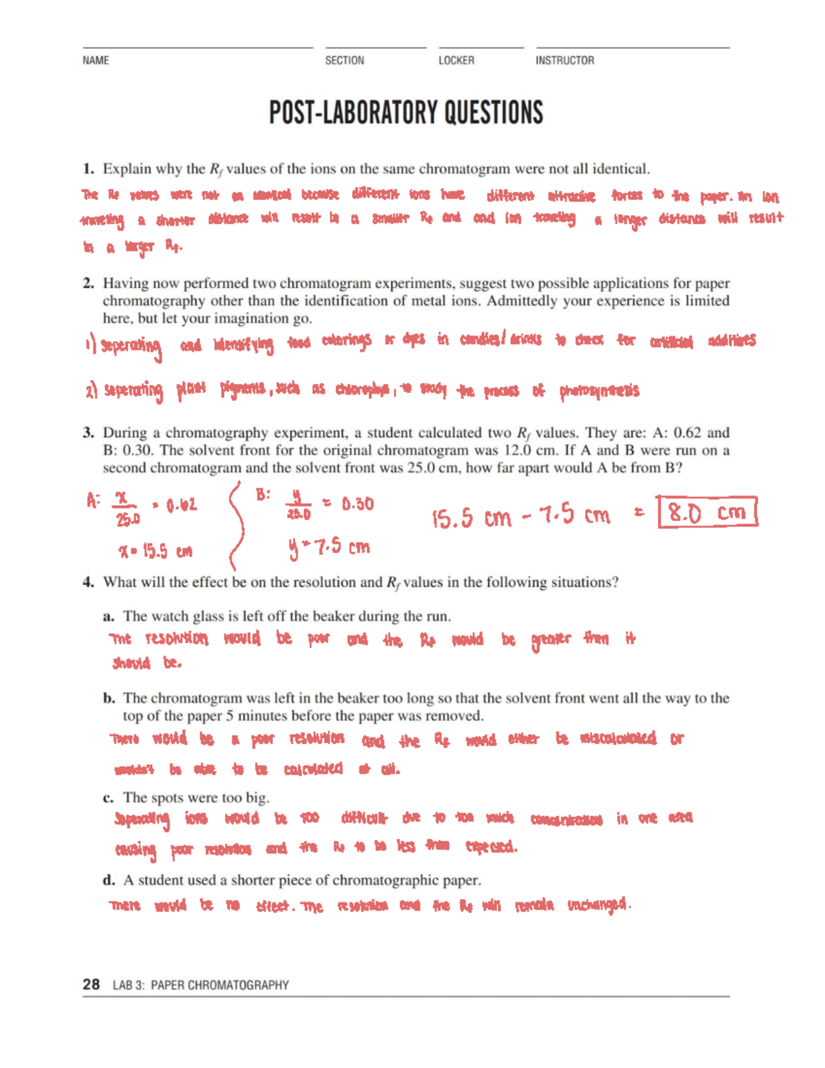 Chemistry Lab Manual: Separation Techniques & Analysis (CHEM 101) - Studocu