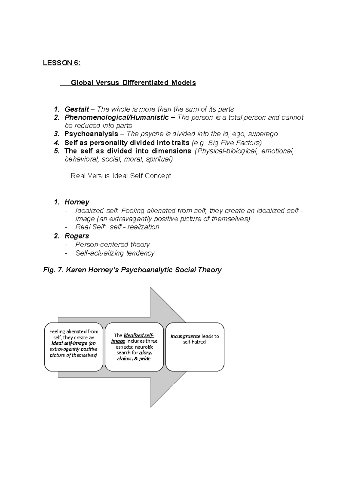 GE1 Understanding the Self - Lesson 6: Global vs Differentiated Models - Studocu