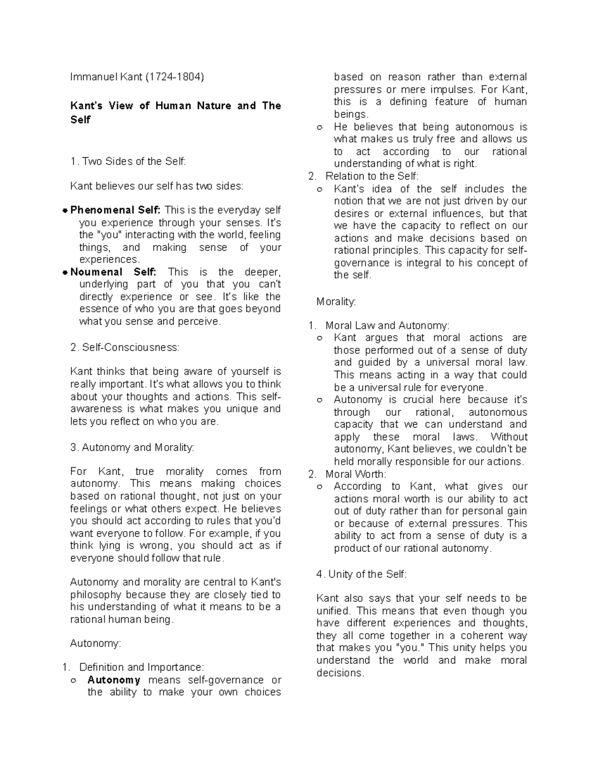 Immanuel Kant Philosophy - Immanuel Kant (1724-1804) Kant’s View of ...