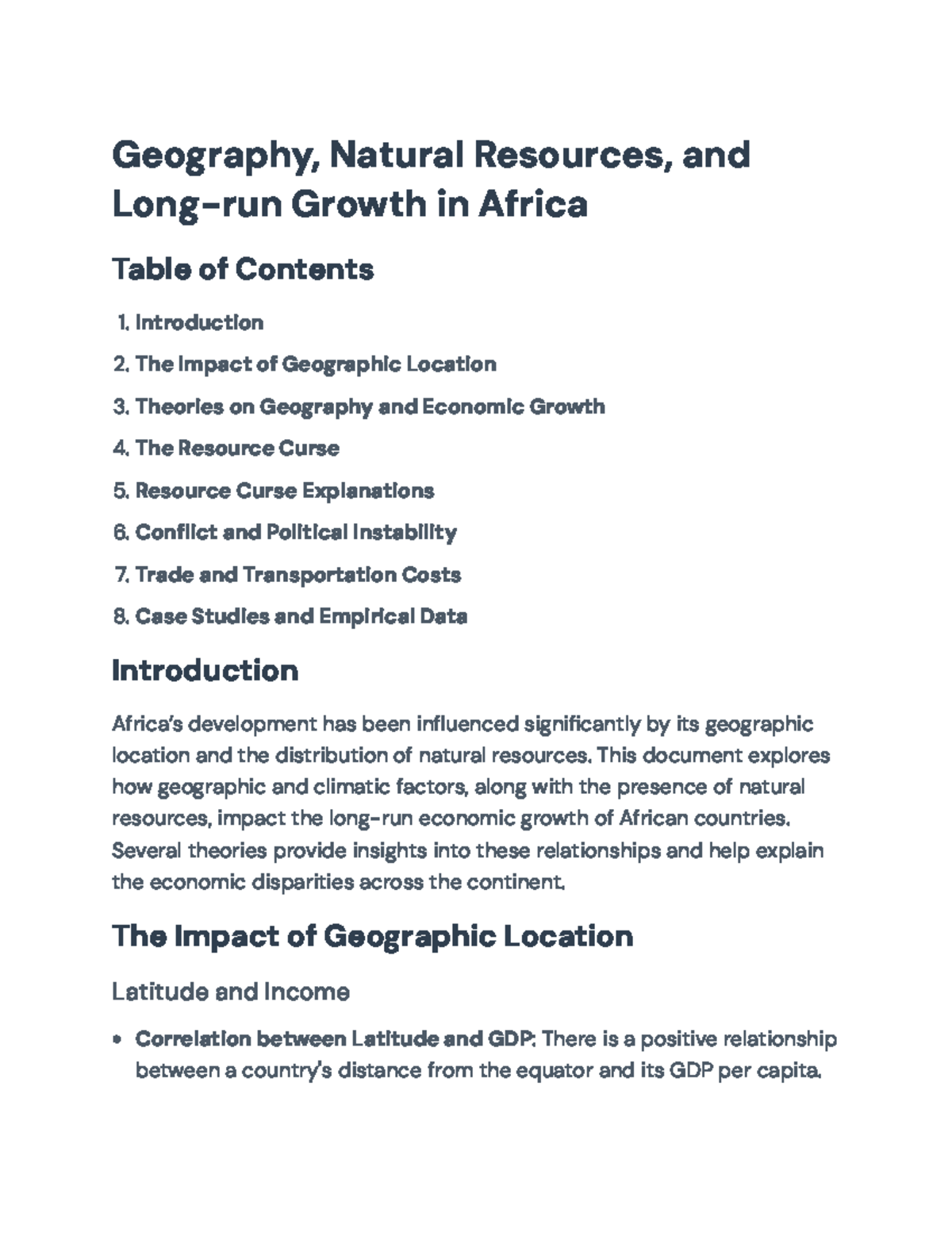 Geography and Natural Resources: Impact on Africa's Economic Growth ...