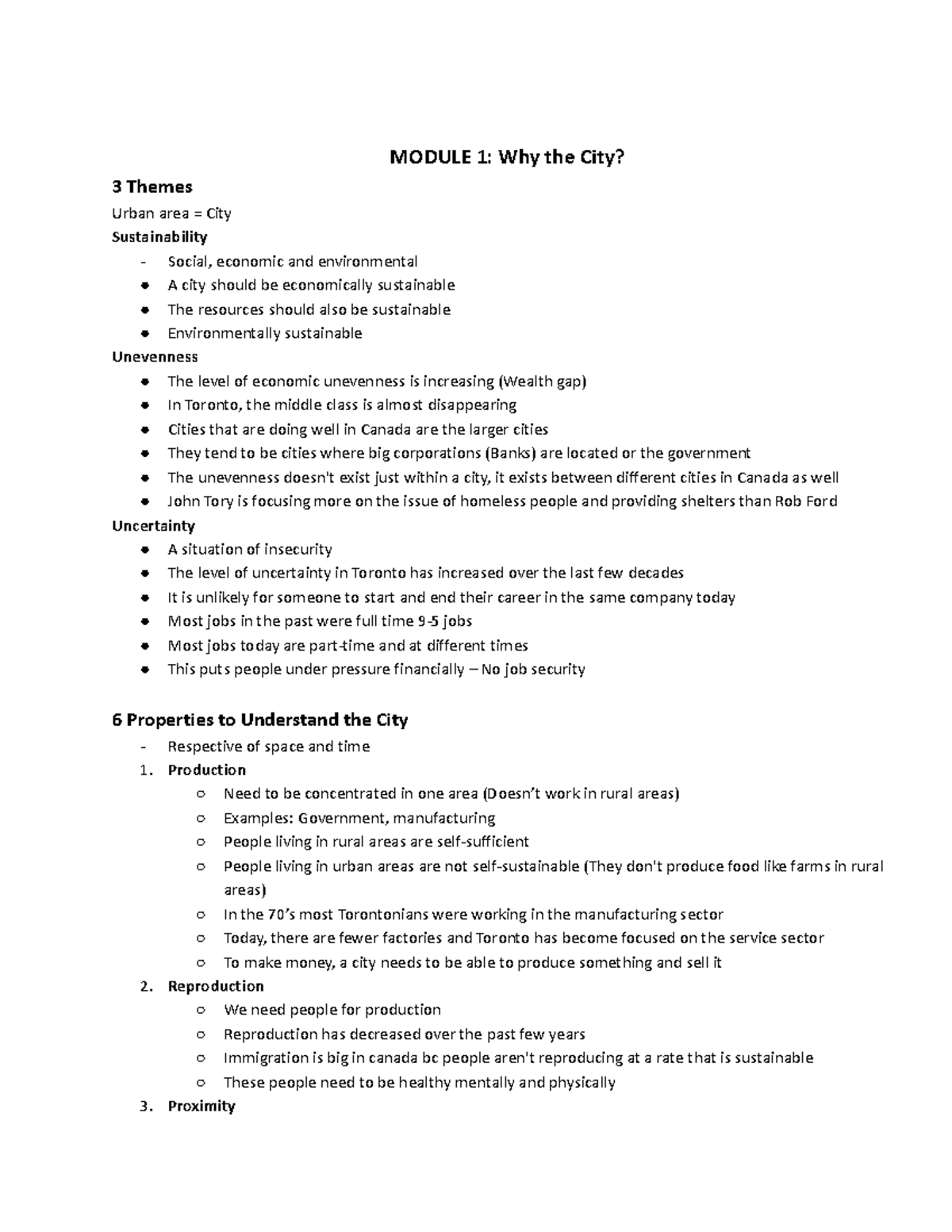 Geo793: Urban Dynamics and Gentrification in Toronto - Module Insights - Studocu
