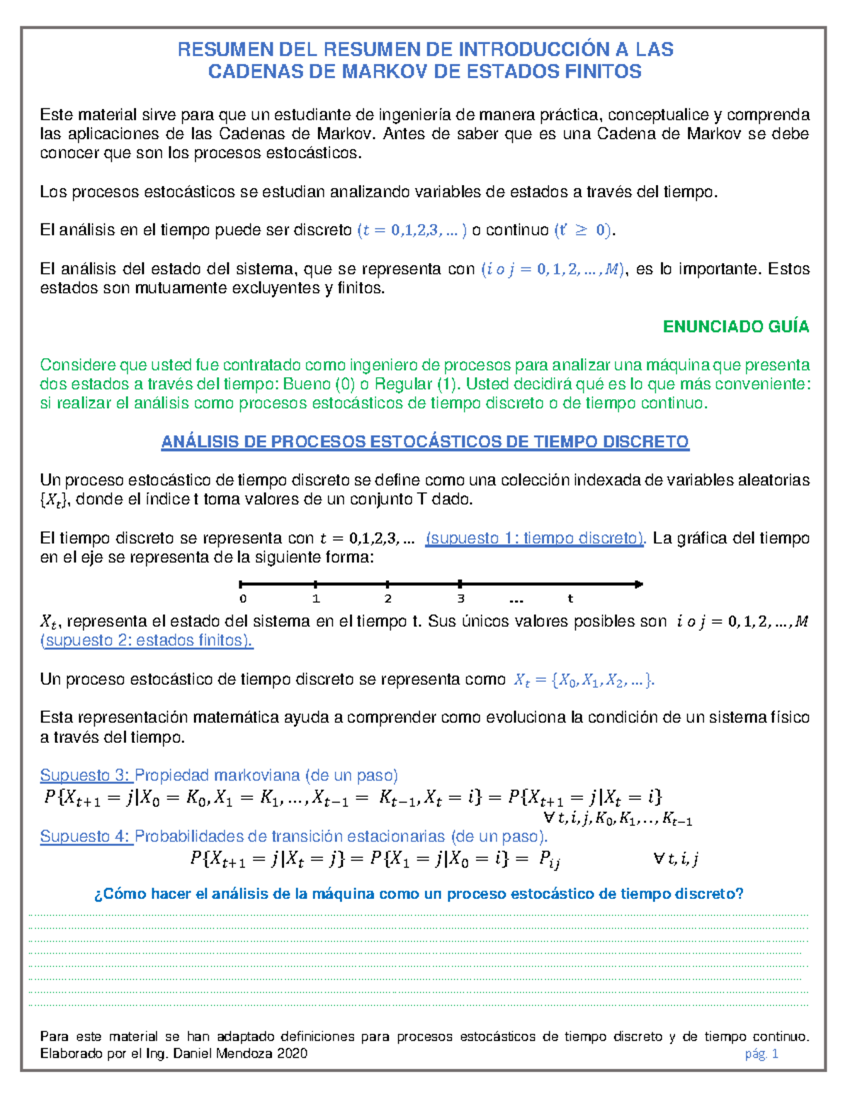 Resumen CAD Markov tiempo discreto continuo 2020 01 entregar - Para ...