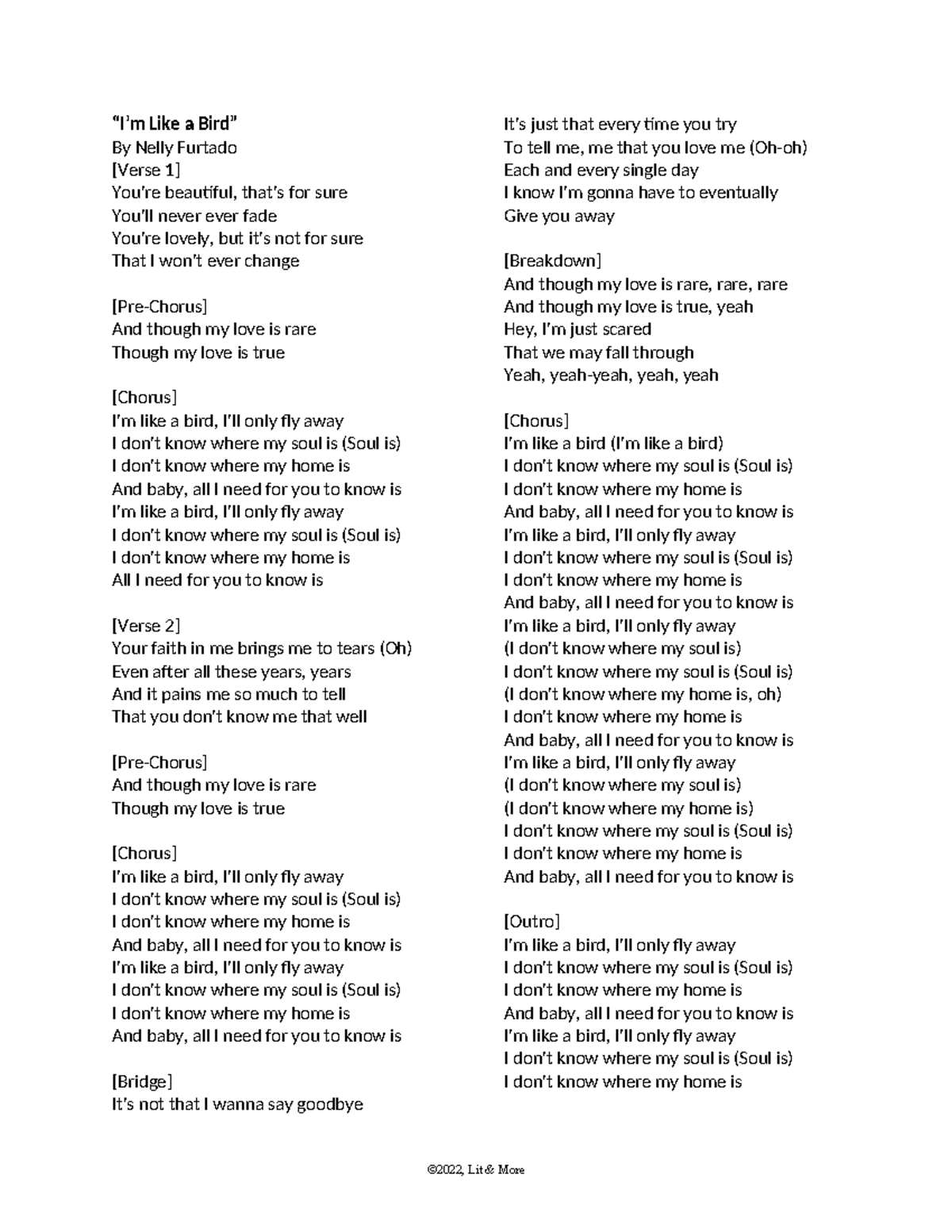 Song Lyrics Imagery Exploration Lesson - Studocu