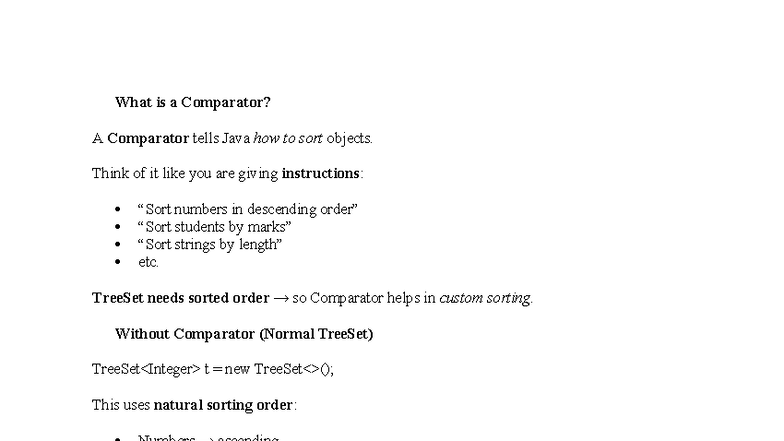 Understanding Comparator in Java (CS101) - Custom Sorting Explained ...