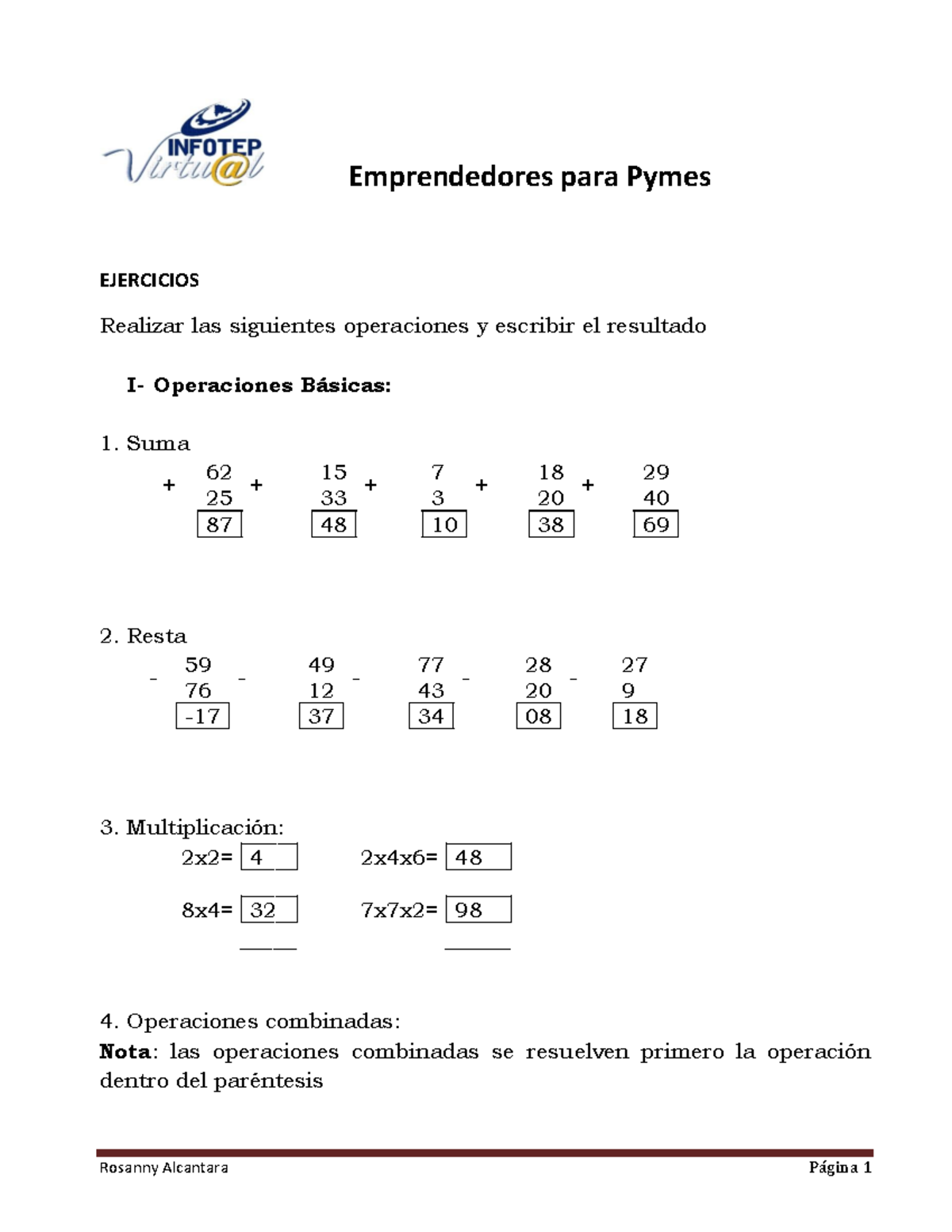 Ejercicios de Matematica Basica para Emprendedores-Sulema Ramirez ...