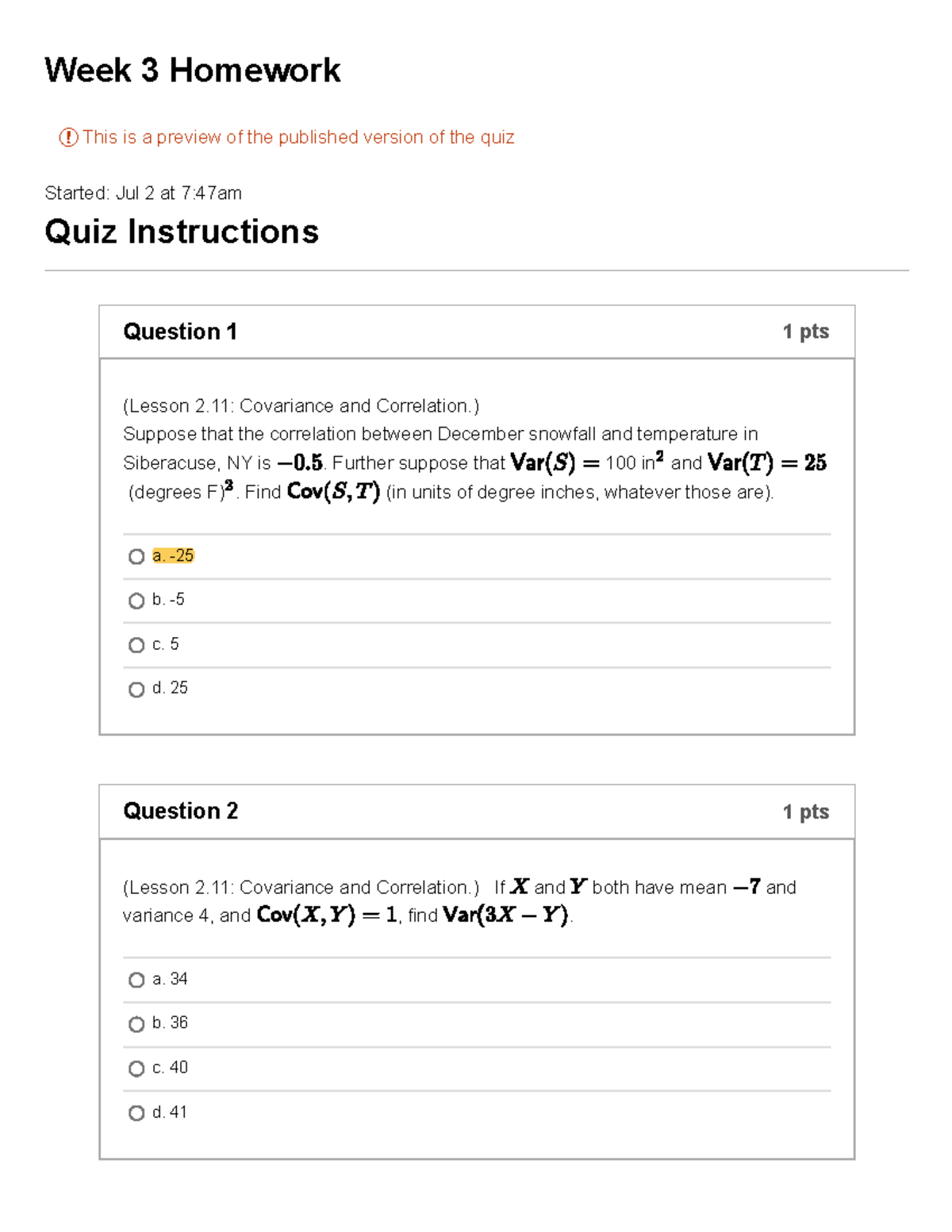 Week 3 Homework (Fall, Spring) - Week 3 Homework This is a preview of the published version of ...
