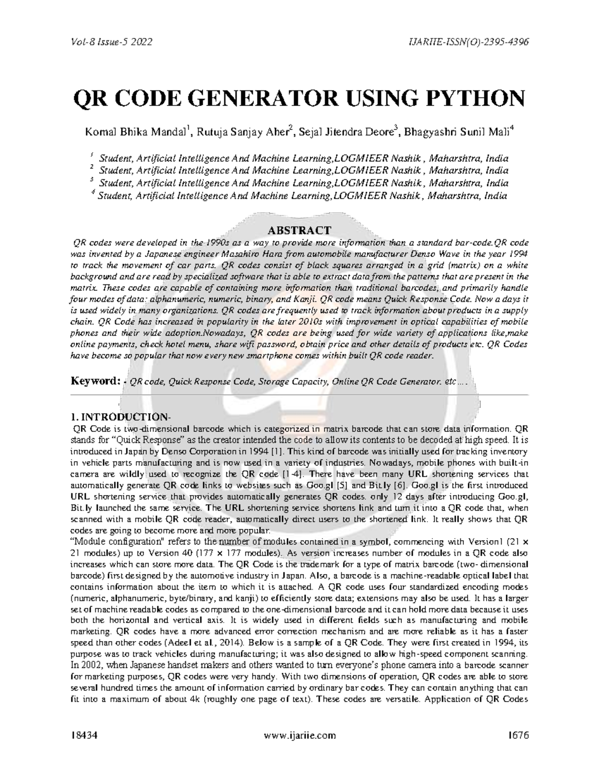 QR CODE Generator Using Python - QR CODE GENERATOR USING PYTHON Komal ...