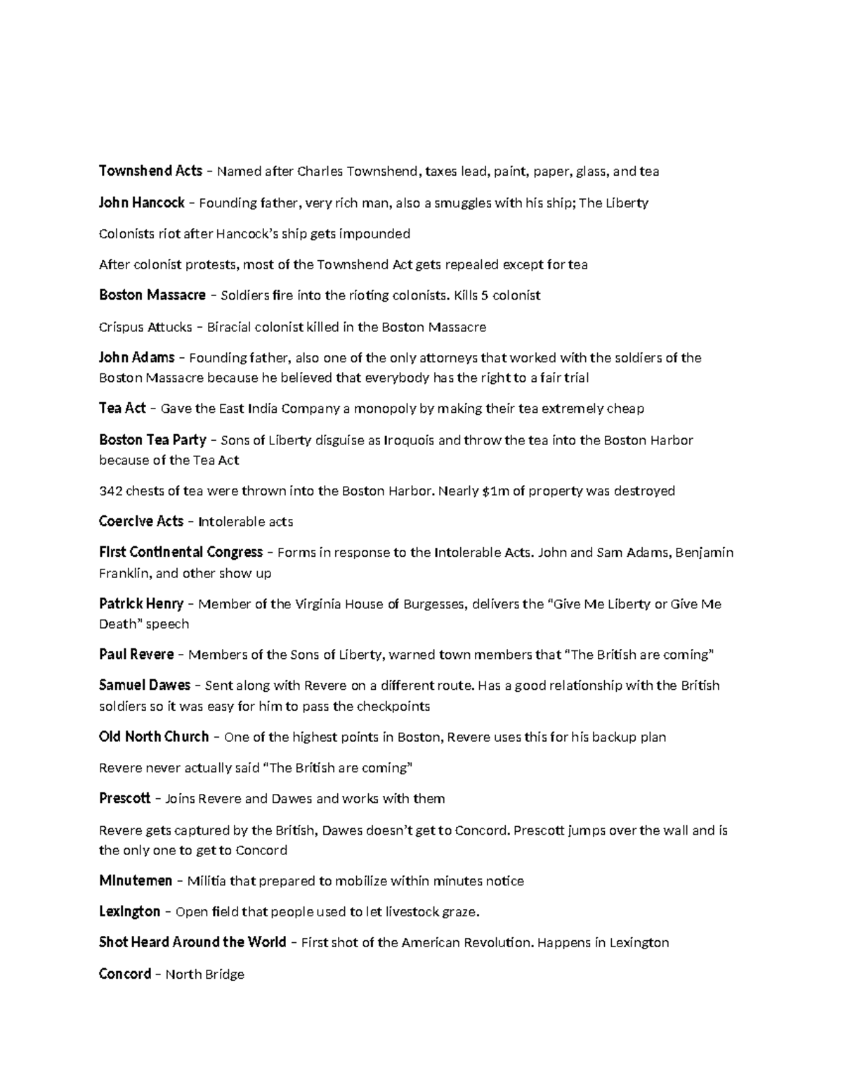 Key Events and Figures in Early American History: Notes for Course 101 ...