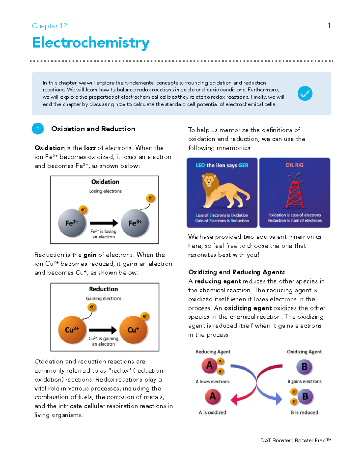 DAT Booster: Chemistry Chapter 12 - Redox Reactions & Electrochemical ...