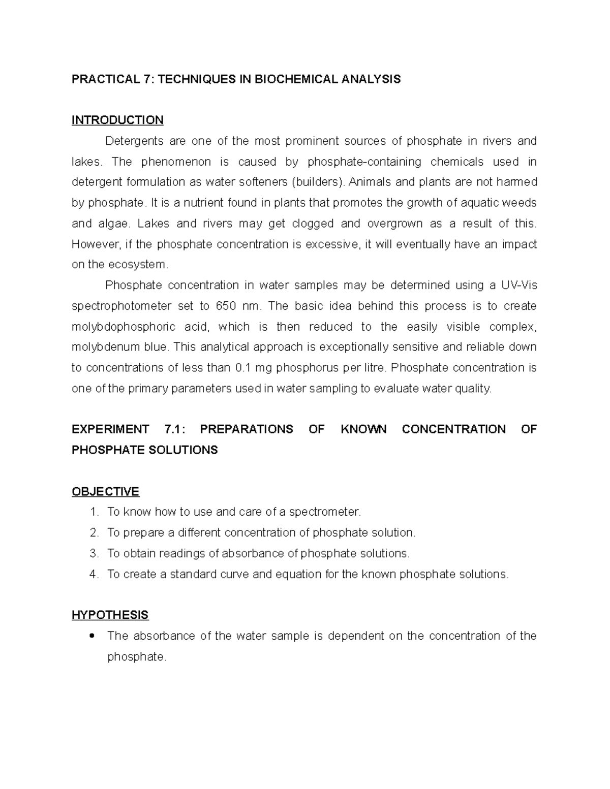BIO301 EXP 7 - lab report exp 7 - PRACTICAL 7: TECHNIQUES IN ...