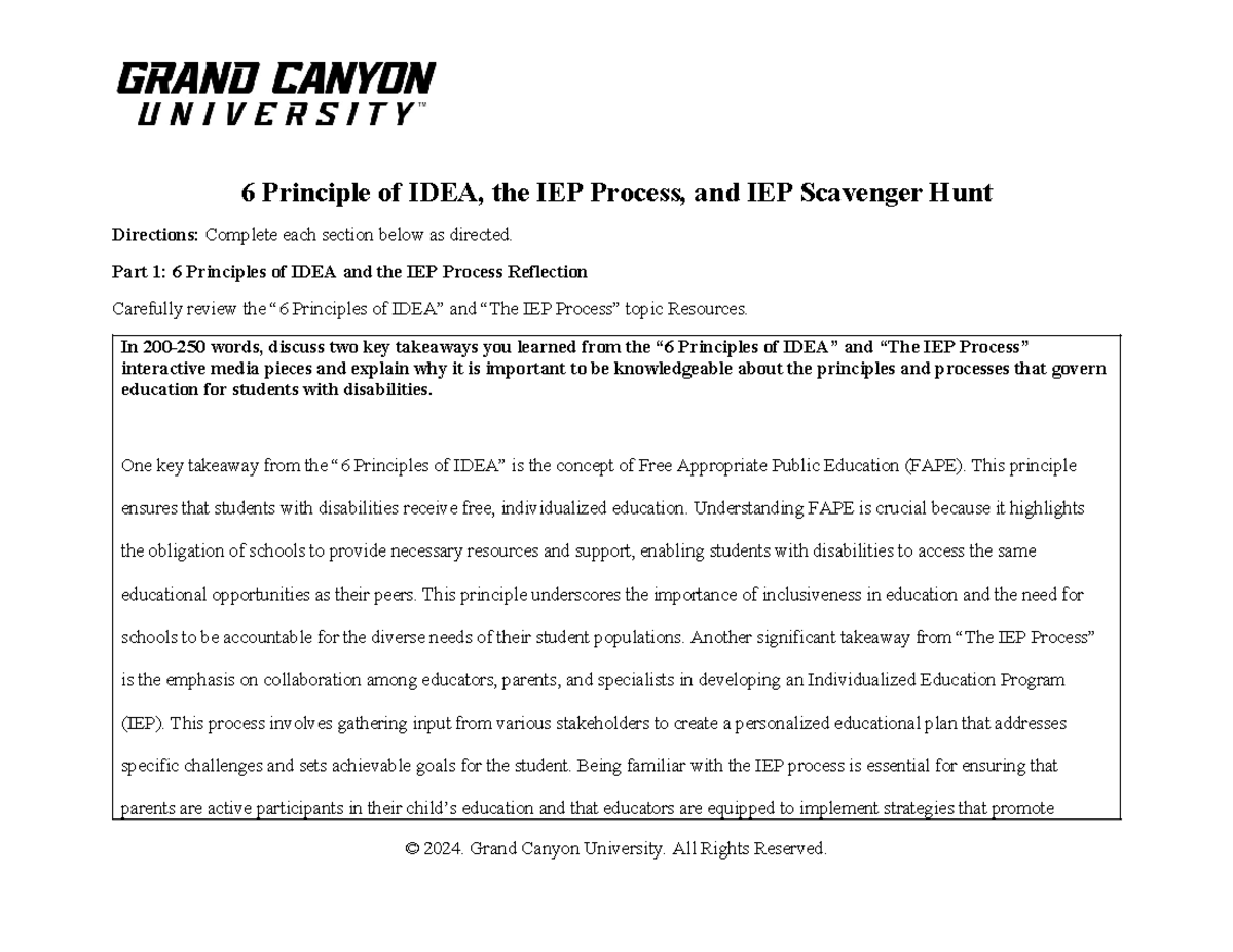 IEP Process & Scavenger Hunt (EDU-101): Key Insights & Reflections ...