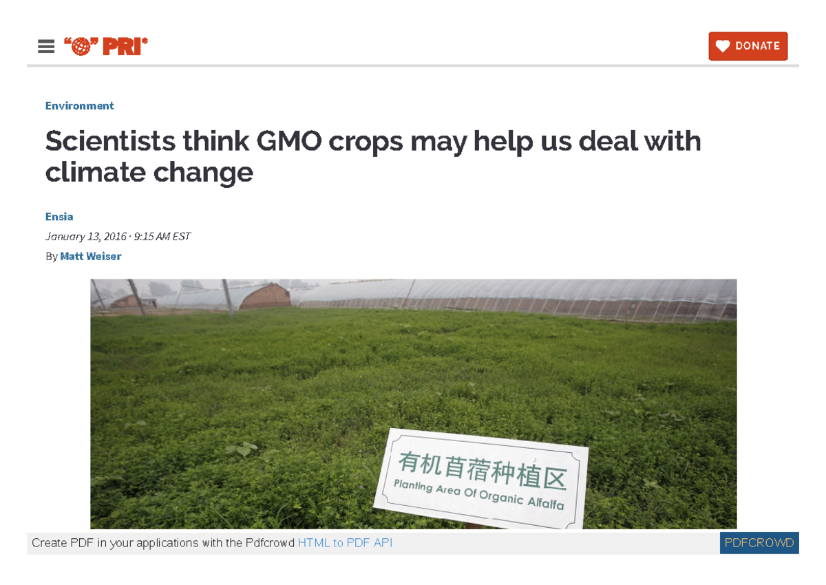 5.1r GMO climate Change - DONATE Environment Scientists think GMO crops ...
