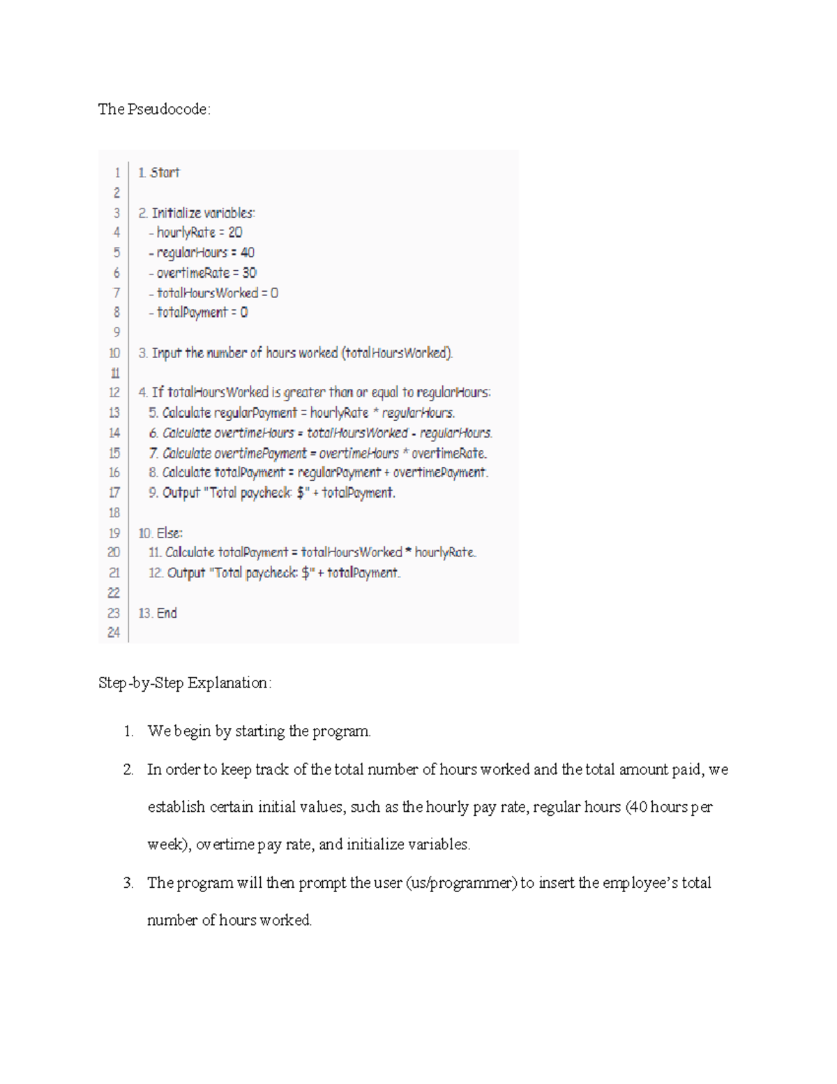 Introduction To Pseudocode And Flowcharts The Pseudocode Step By Step Explanation 1 We 