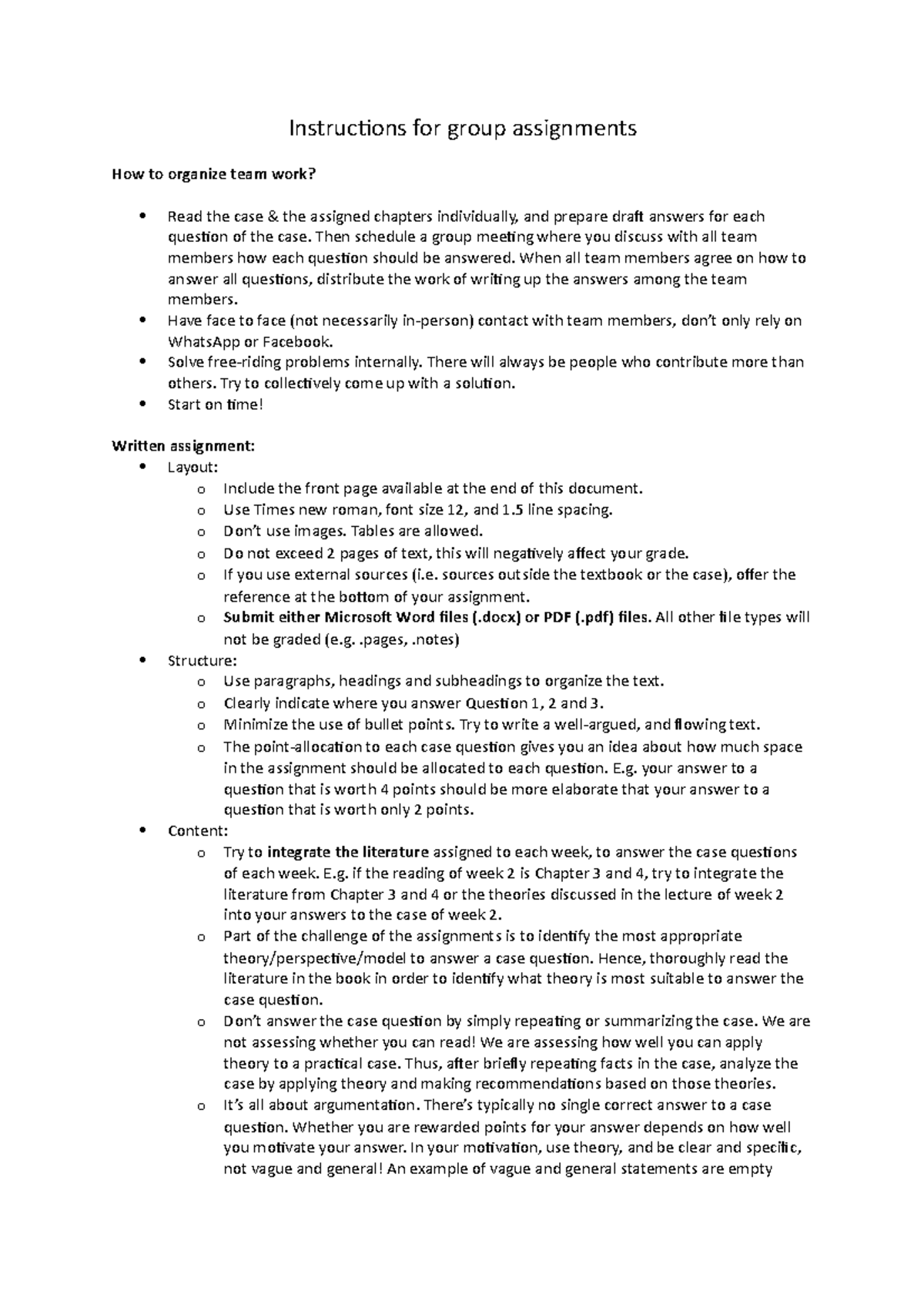 Guidelines for Group Assignments & Presentations 220822 - Studeersnel