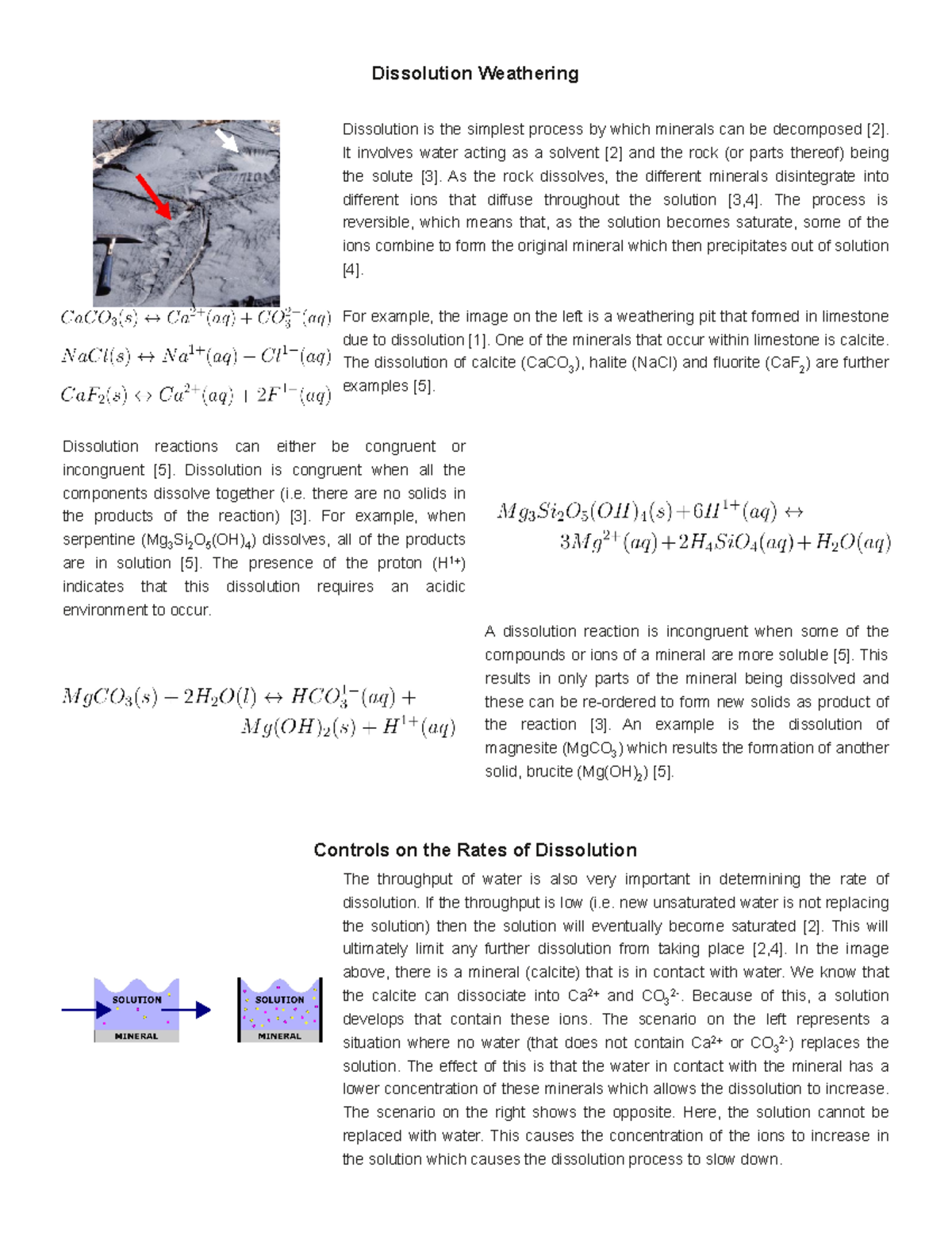 Dissolution Weathering in Geology: An Overview of Key Processes - Studocu
