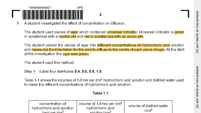 Investigating the Effect of Concentration on Diffusion - DFD - Studocu