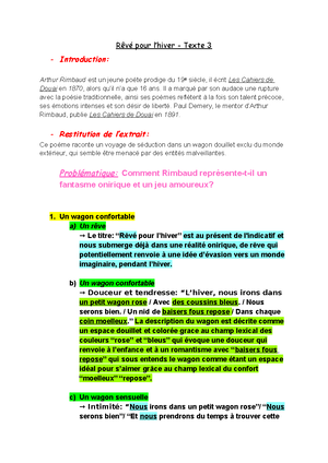 Analyse linéaire du poème "Le Buffet" d'Arthur Rimbaud - Studocu