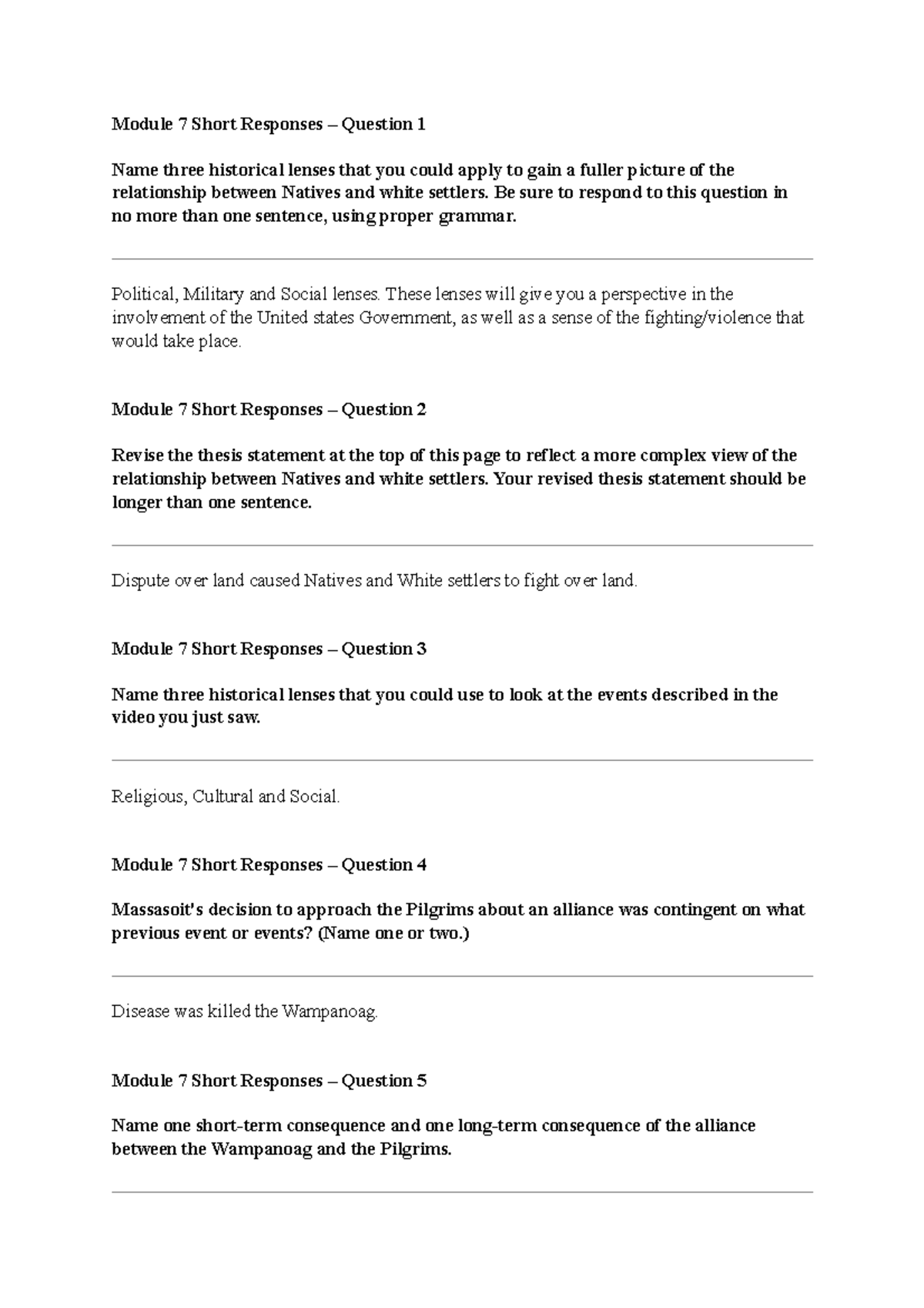 Module 7 - modue 7 short answer - Module 7 Short Responses – Question 1 ...