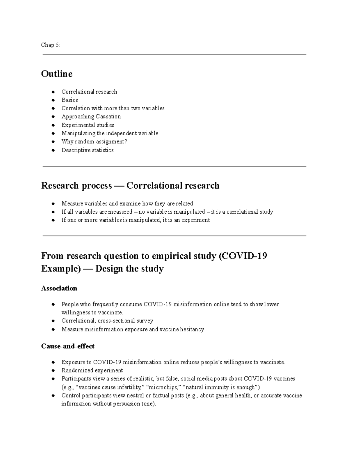 Research Midterm: Correlational Studies & Experimental Design (PSY 101 ...
