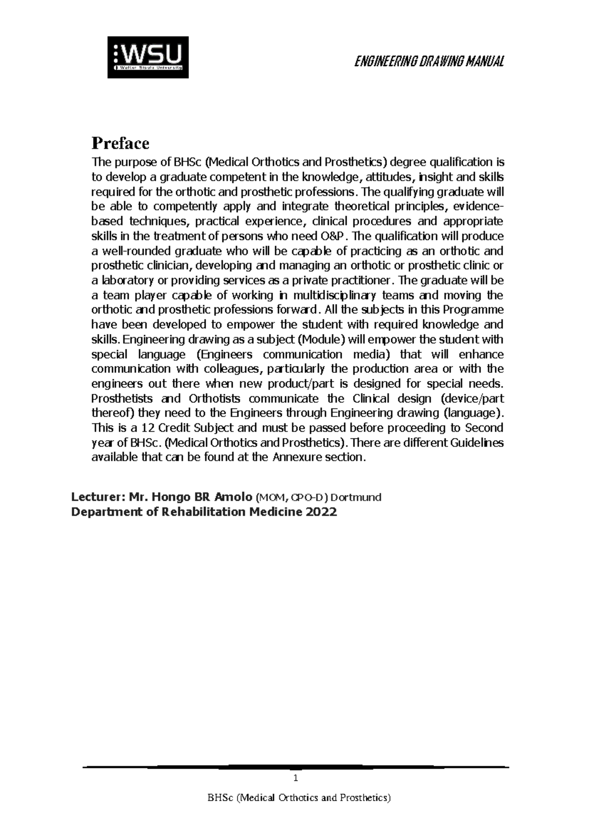 BHSc Engineering Drawing Manual for Medical Orthotics and Prosthetics ...