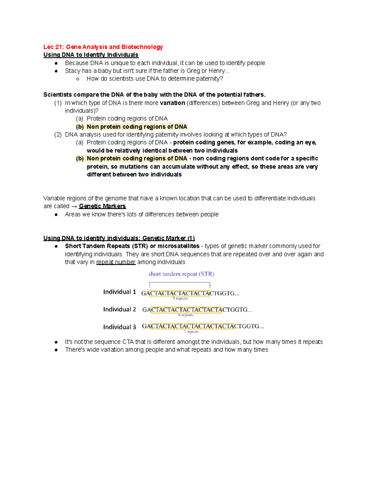 Lec 21 Biotech - Lec 21: Gene Analysis and Biotechnology Using DNA to ...