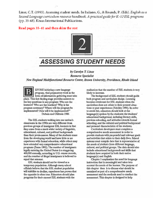 Viana et al. - 2019 - Needs Analysis - CHAPTER 2 Needs Analysis This chapter explains the ...