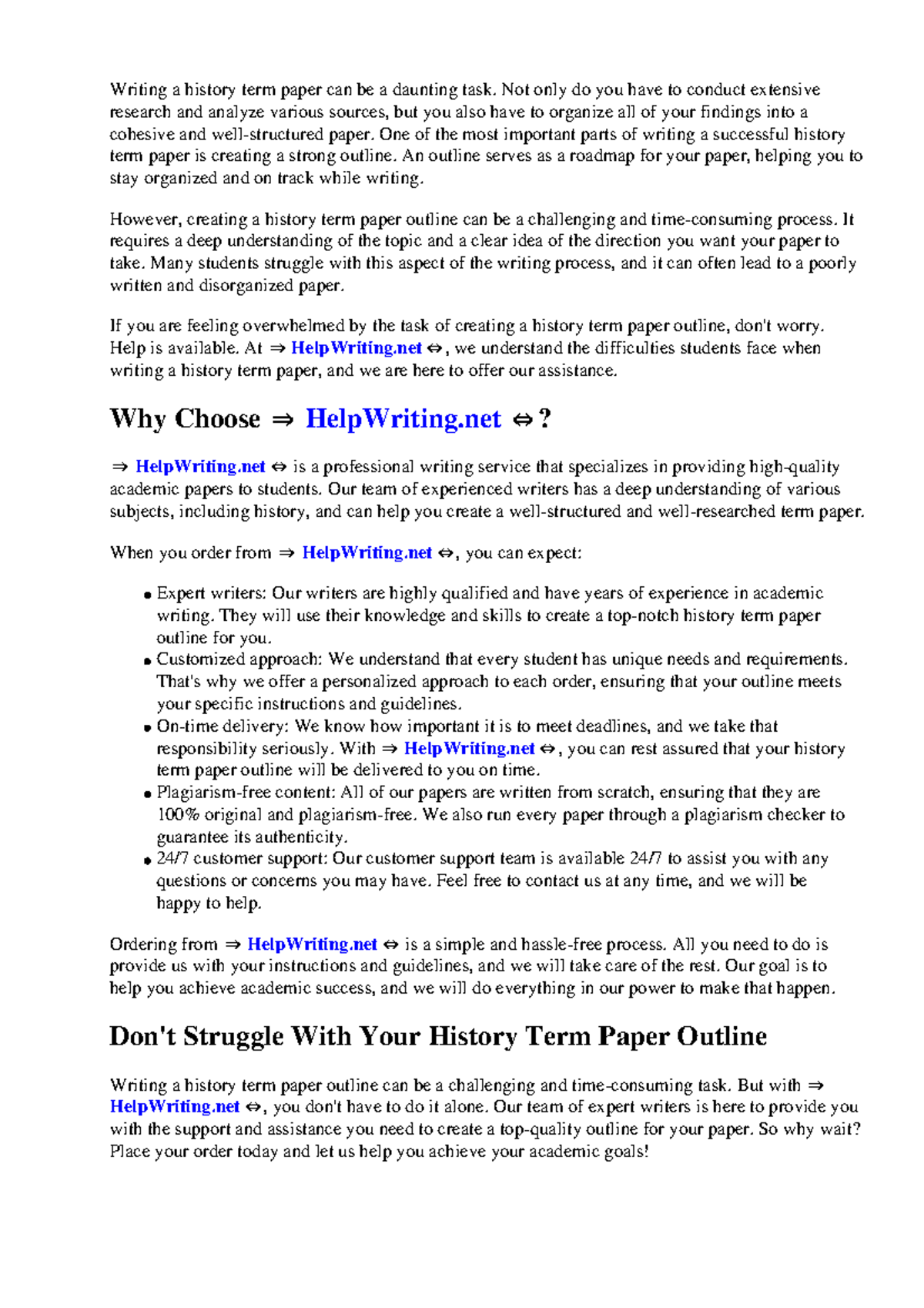 History term paper outline sample - Writing a history term paper can be ...