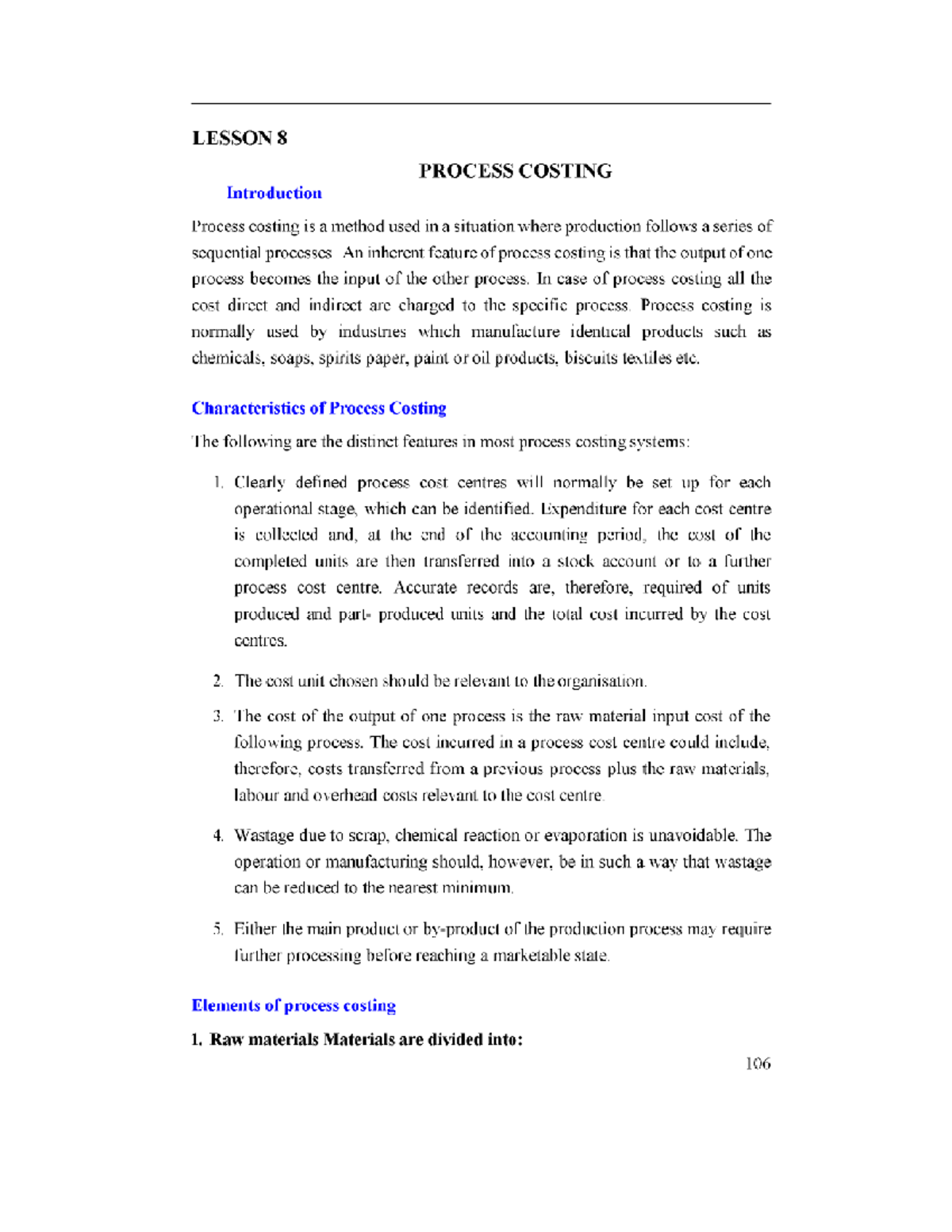 LESSON 8: PROCESS COSTING Overview and Key Elements - Studocu