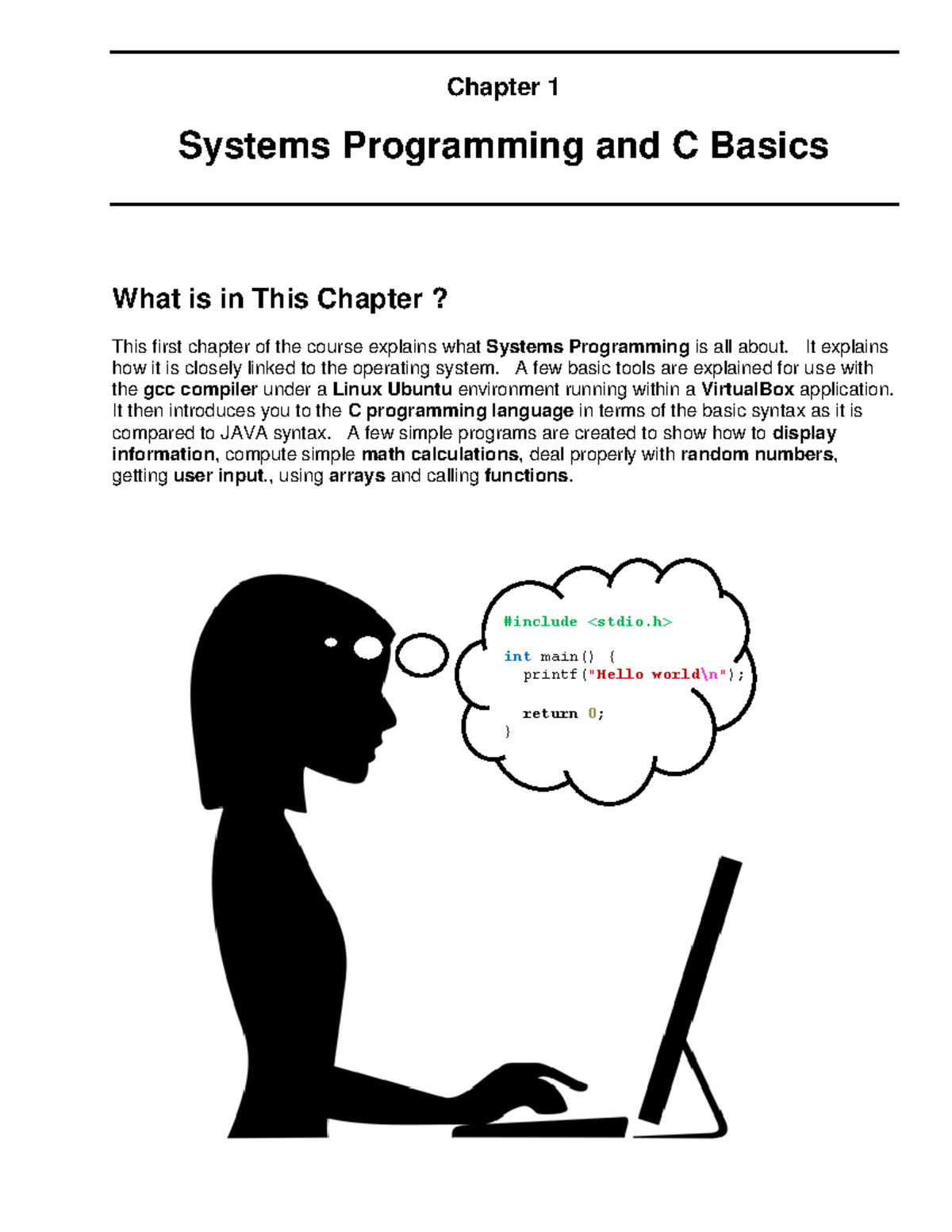 COMP2401 Chapter 1: Intro to Systems Programming & C Basics - Studocu