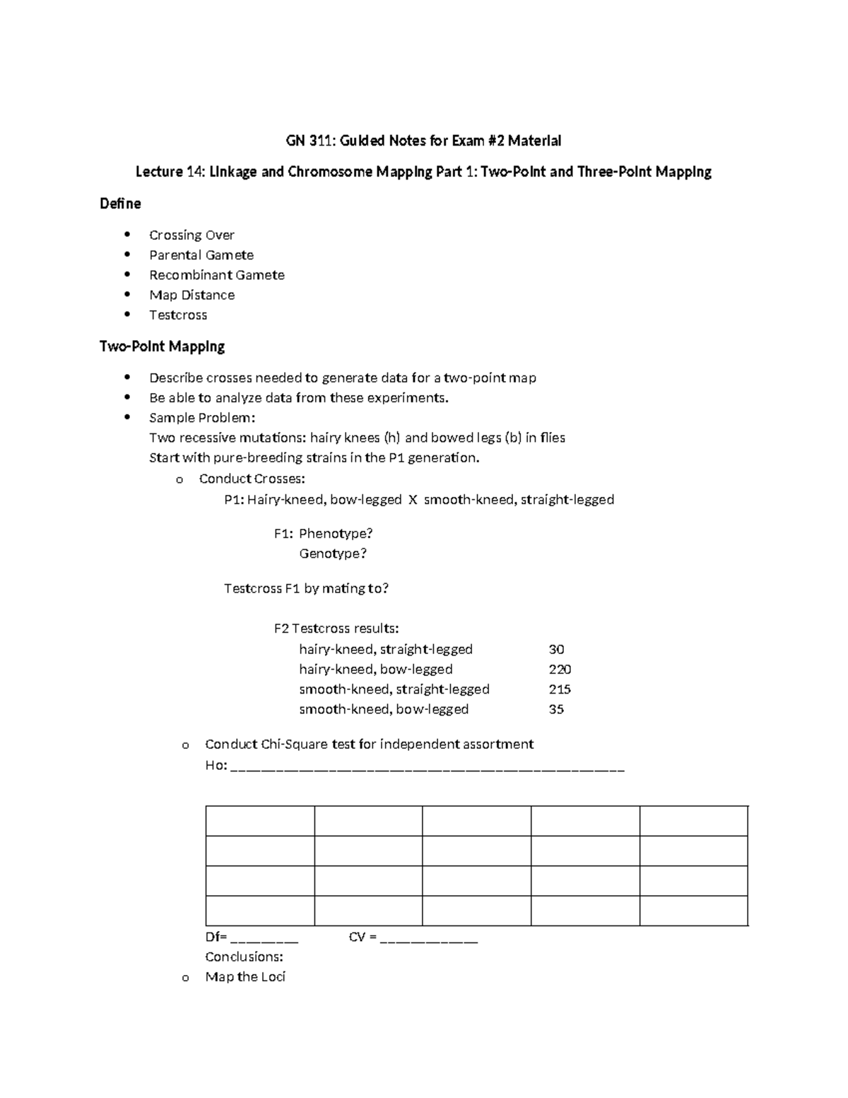 Lecture Notes: RNA Processing and Genetic Code Overview - GN 311 ...